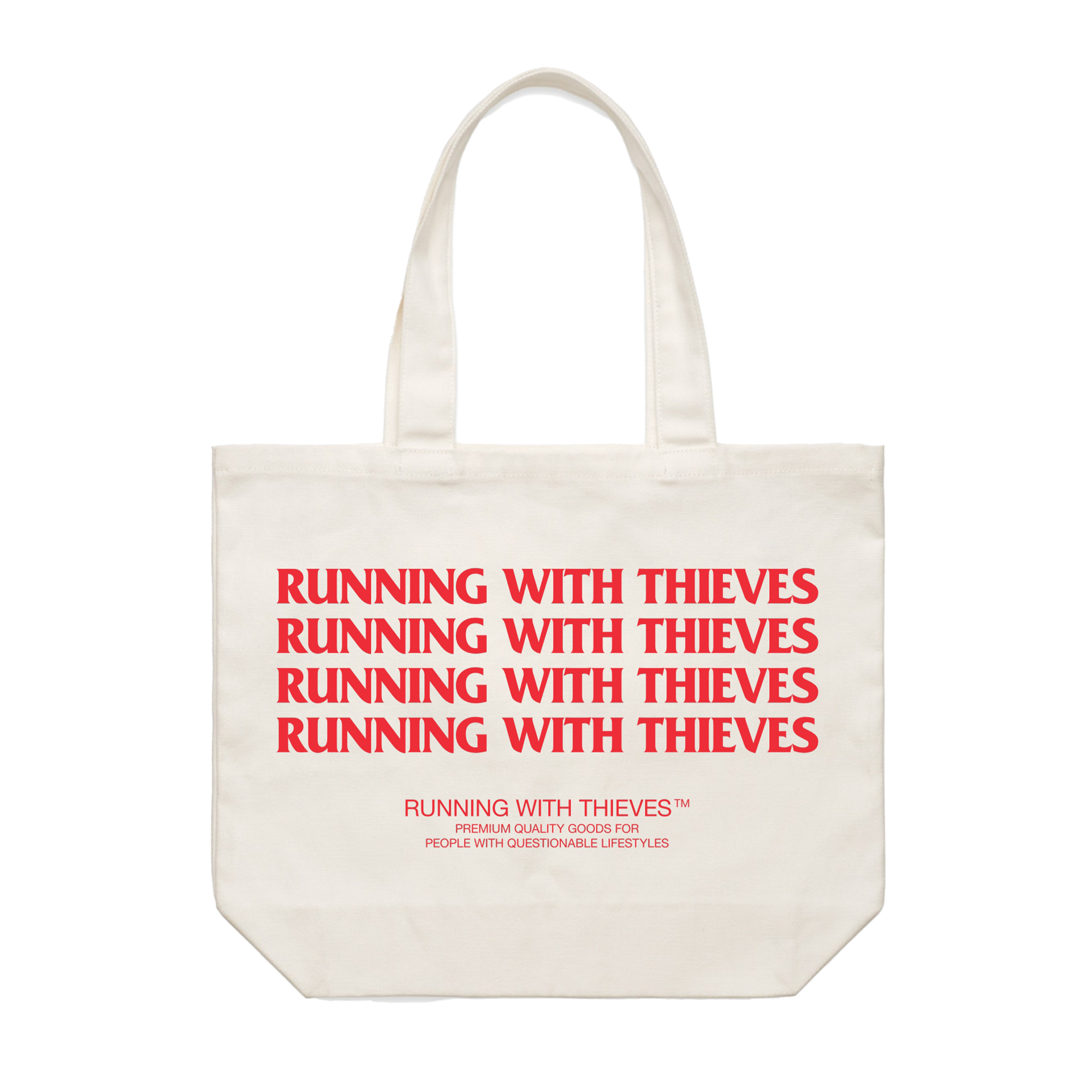 RWT Tote Bag - White – Running With Thieves